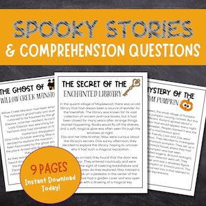 Spooky Halloween Reading Comprehension Worksheet Printable, Reading ...