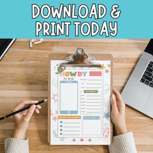 Western Theme All About Me Printable Activity Teacher First Day of ...