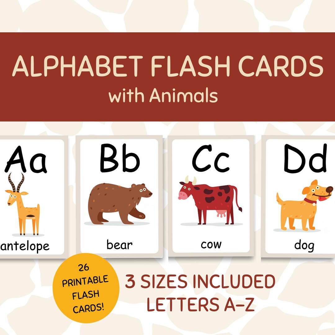 Toddler-preschool ABC Animal Cards | Creative Projects - Etsy