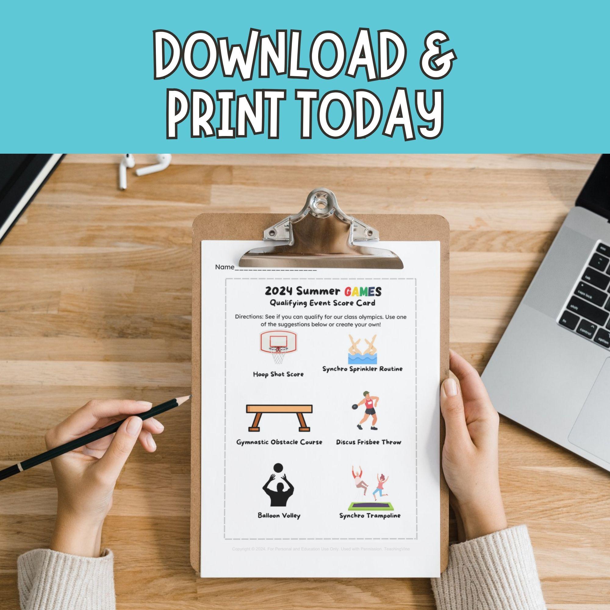 Summer Games Activities for Kids United States Worksheets Paris Games ...