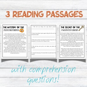 Spooky Halloween Reading Comprehension Worksheet Printable, Reading ...