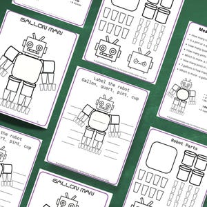 Gallon Man Measurement Activity Worksheet Bundle Measure Conversion ...