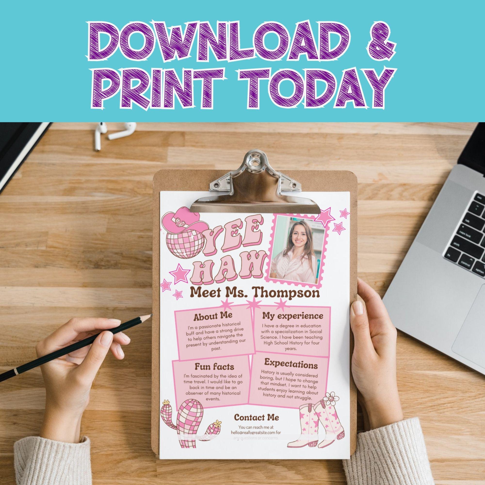 Western Theme Teacher Printable Bundle Meet the Teacher Canva Template ...