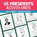 US Presidents Coloring Activity Printable Worksheets Handwriting ...