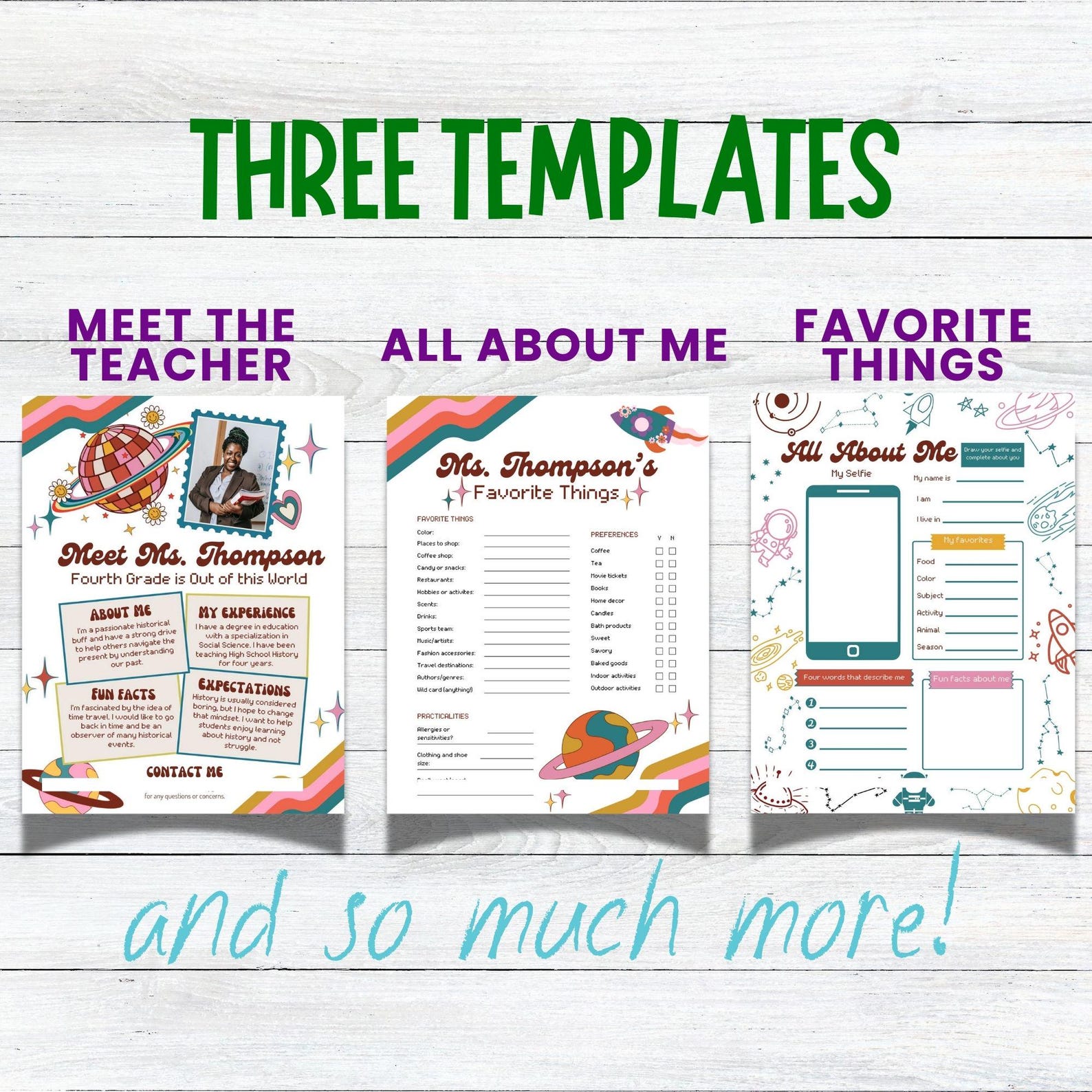 Outer Space Theme Teacher Printable Bundle Meet the Teacher Canva ...