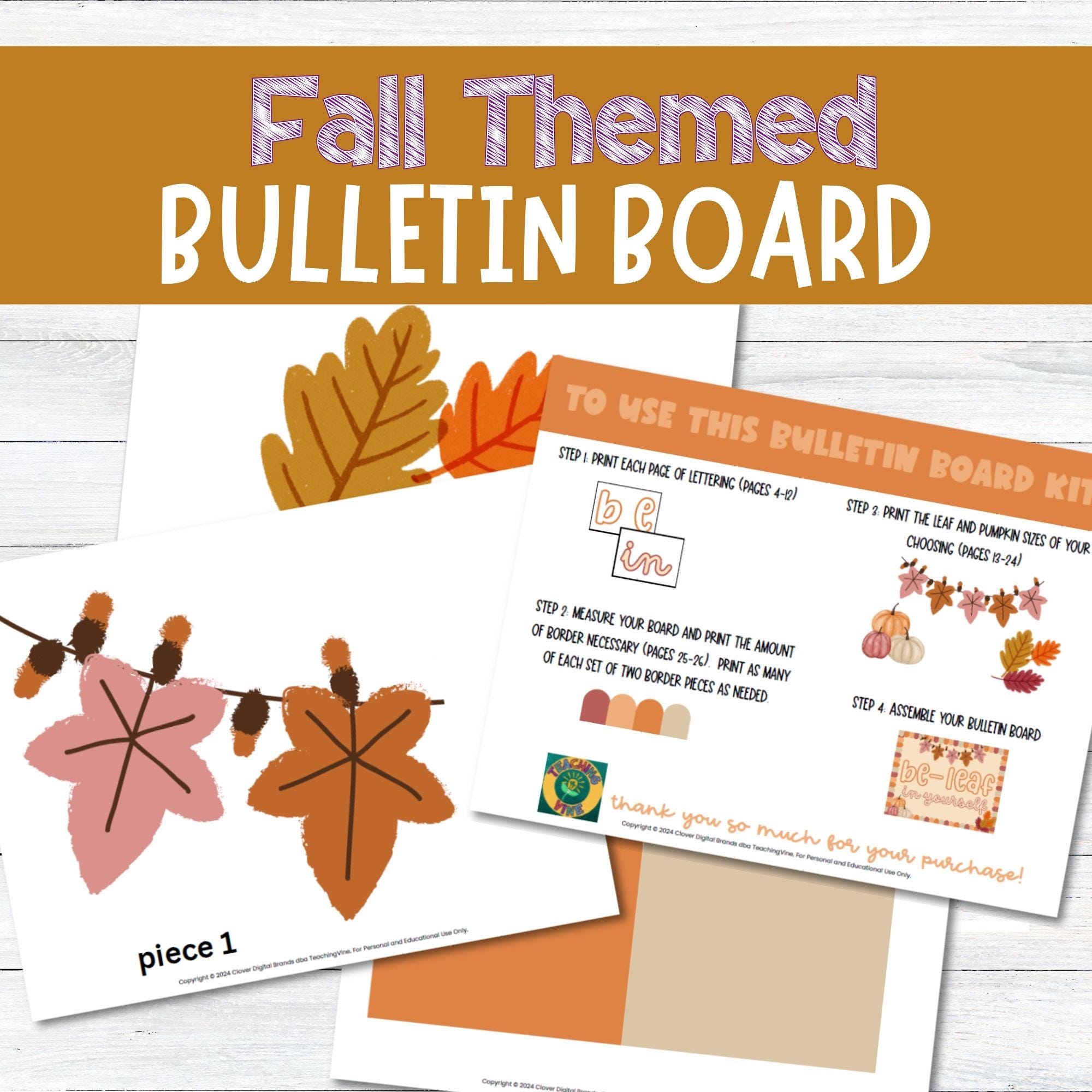 Printable Fall Bulletin Board for Classroom Motivational Affirmation ...