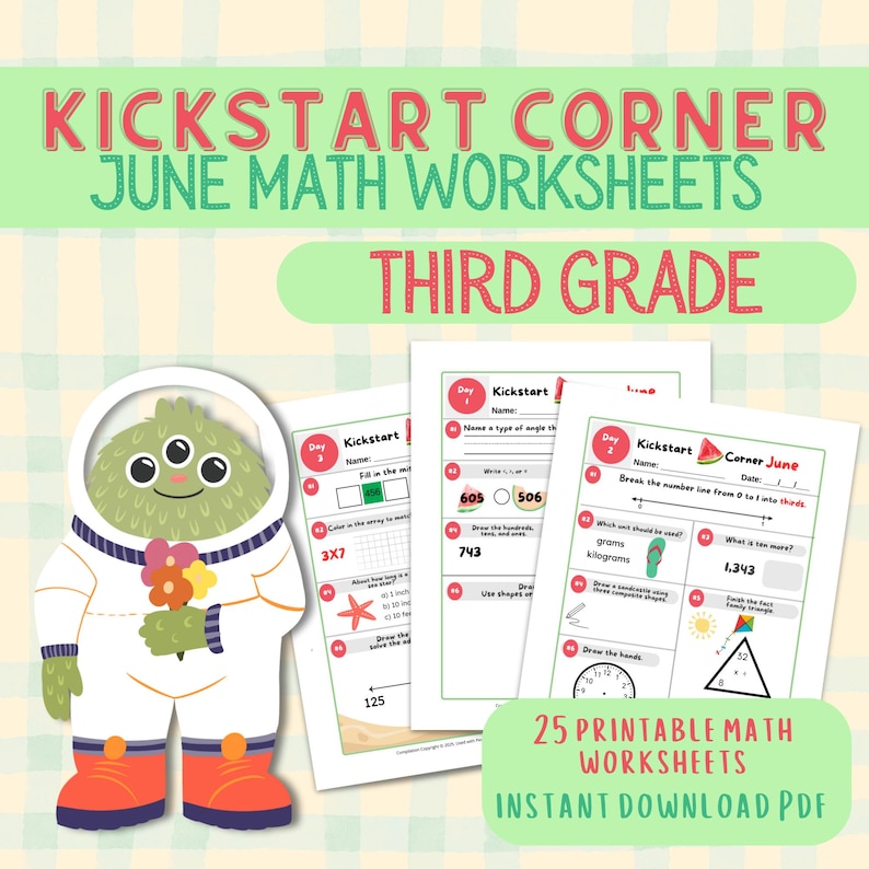 25 Third Grade Math Worksheets for June - Printable Math Worksheet ...