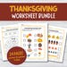 Thanksgiving Printable Worksheet Activity Bundle for Kids Printable Fun ...