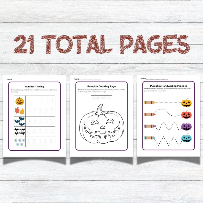 Preschool Halloween Printable Worksheet Activity Bundle for Kids Fun ...