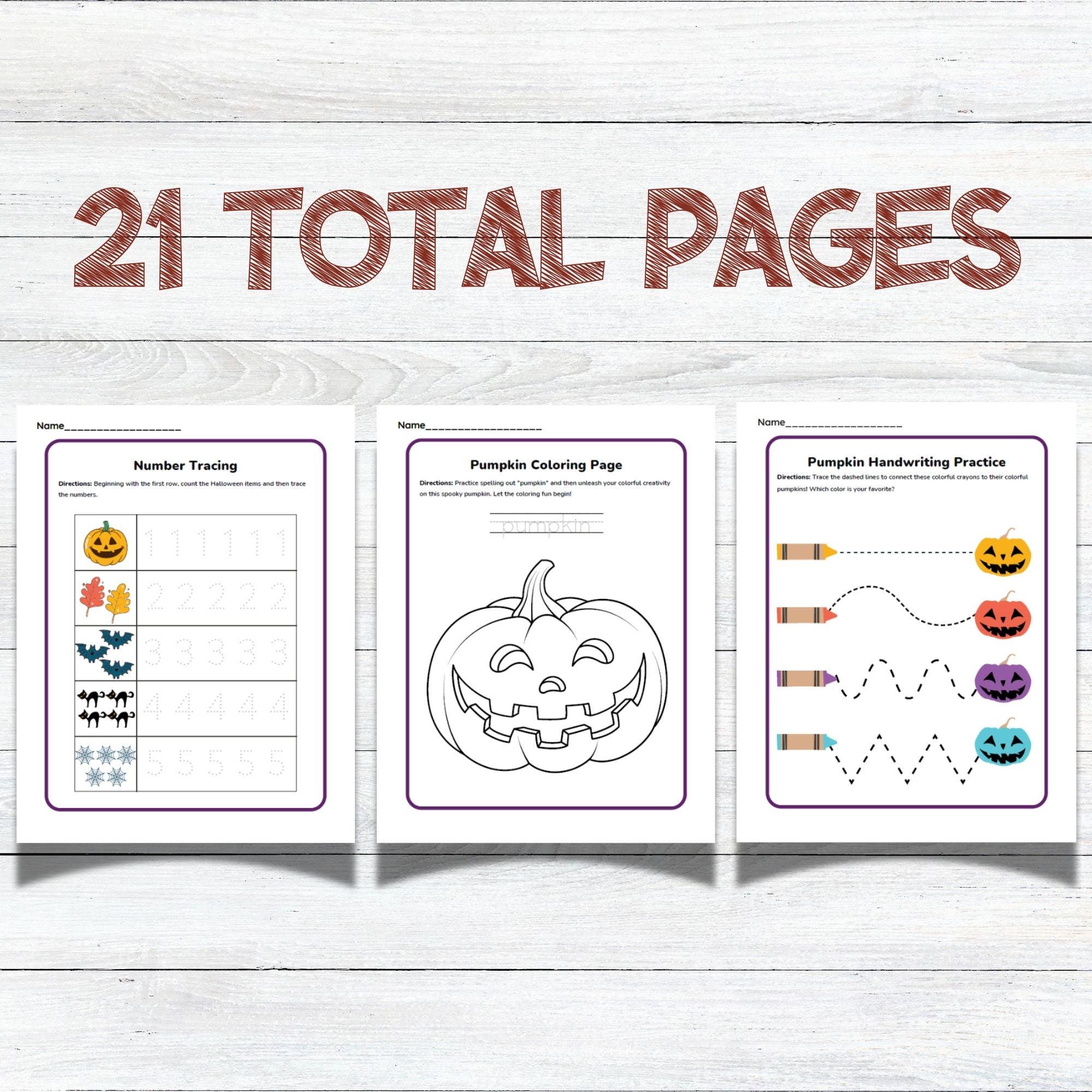 Preschool Halloween Printable Worksheet Activity Bundle for Kids Fun ...