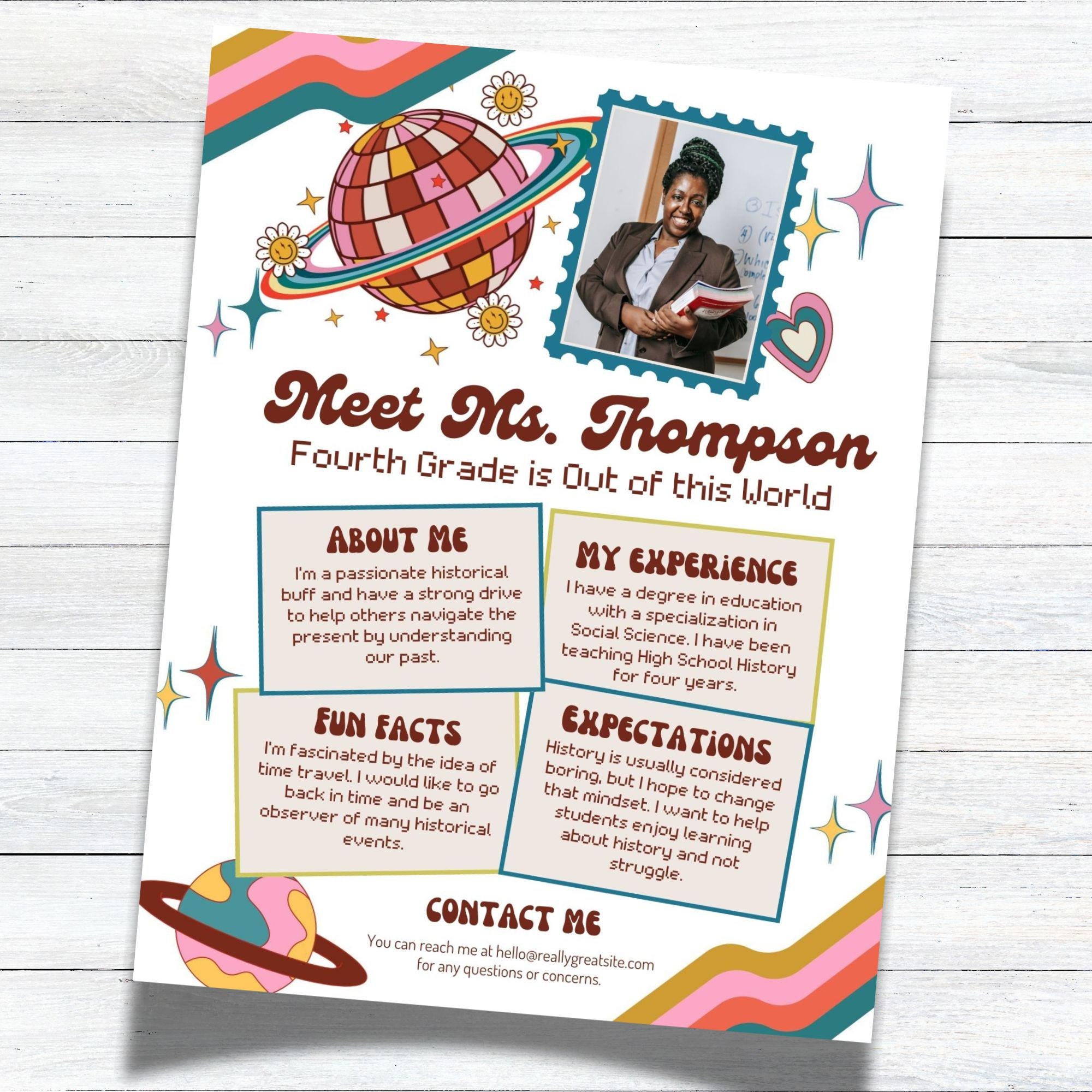 Retro Space Theme Teacher Template | Creative Projects - Etsy