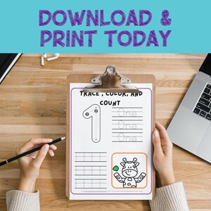 Number Tracing Activity Worksheet Bundle Preschool Kindergarten 1st ...