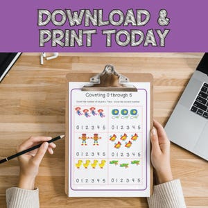 Kindergarten Math Activity Worksheet Bundle Summer Learning Packet 1st ...