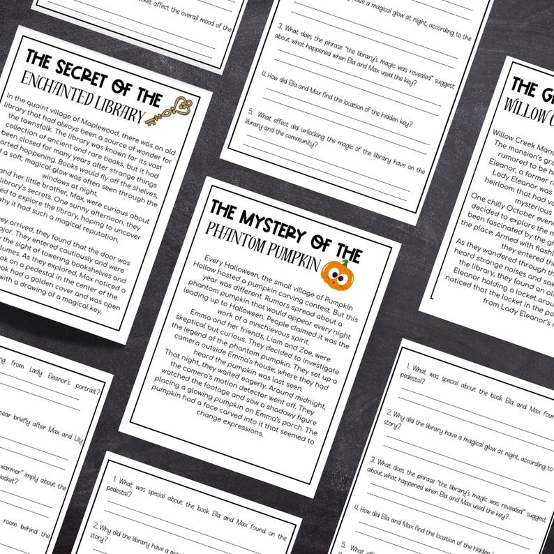 Spooky Halloween Reading Comprehension Worksheet Printable, Reading ...