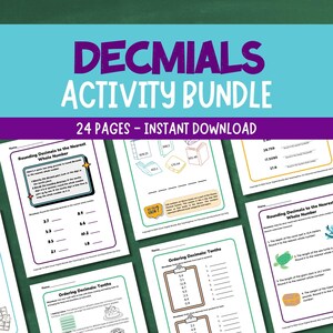 Decimals Practice Worksheet Bundle for 3rd 4th Grade Students Math ...