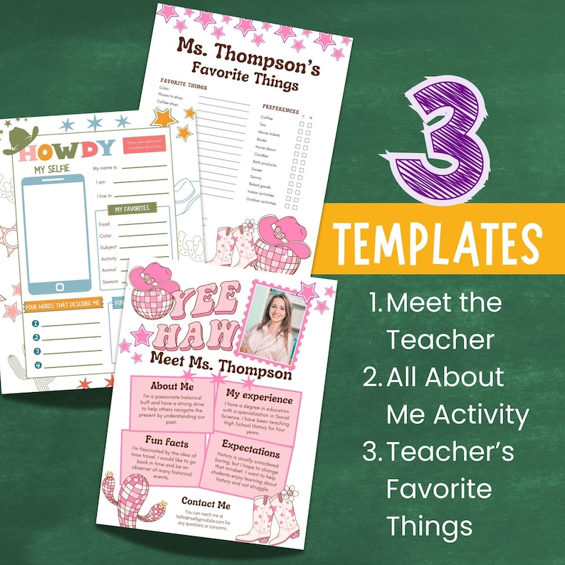 Western Teacher Bundle | Back to School Canva Templates - Etsy