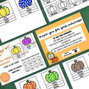 Color Matching Activity for Kids With Pumpkins Printable Fall Theme ...