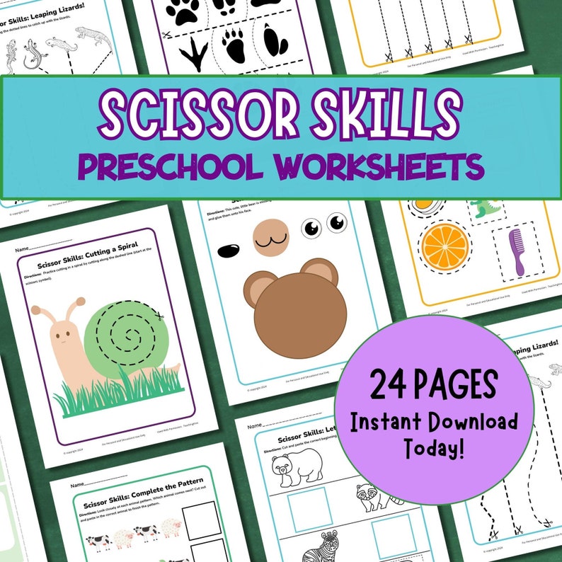 Prek Scissor Skills Fine Motor Activities | Creative Projects - Etsy