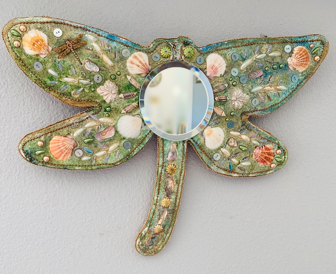 Magical Dragonfly Mosaic Mirror Sacred Wall Art Spiritual Home Decor ...