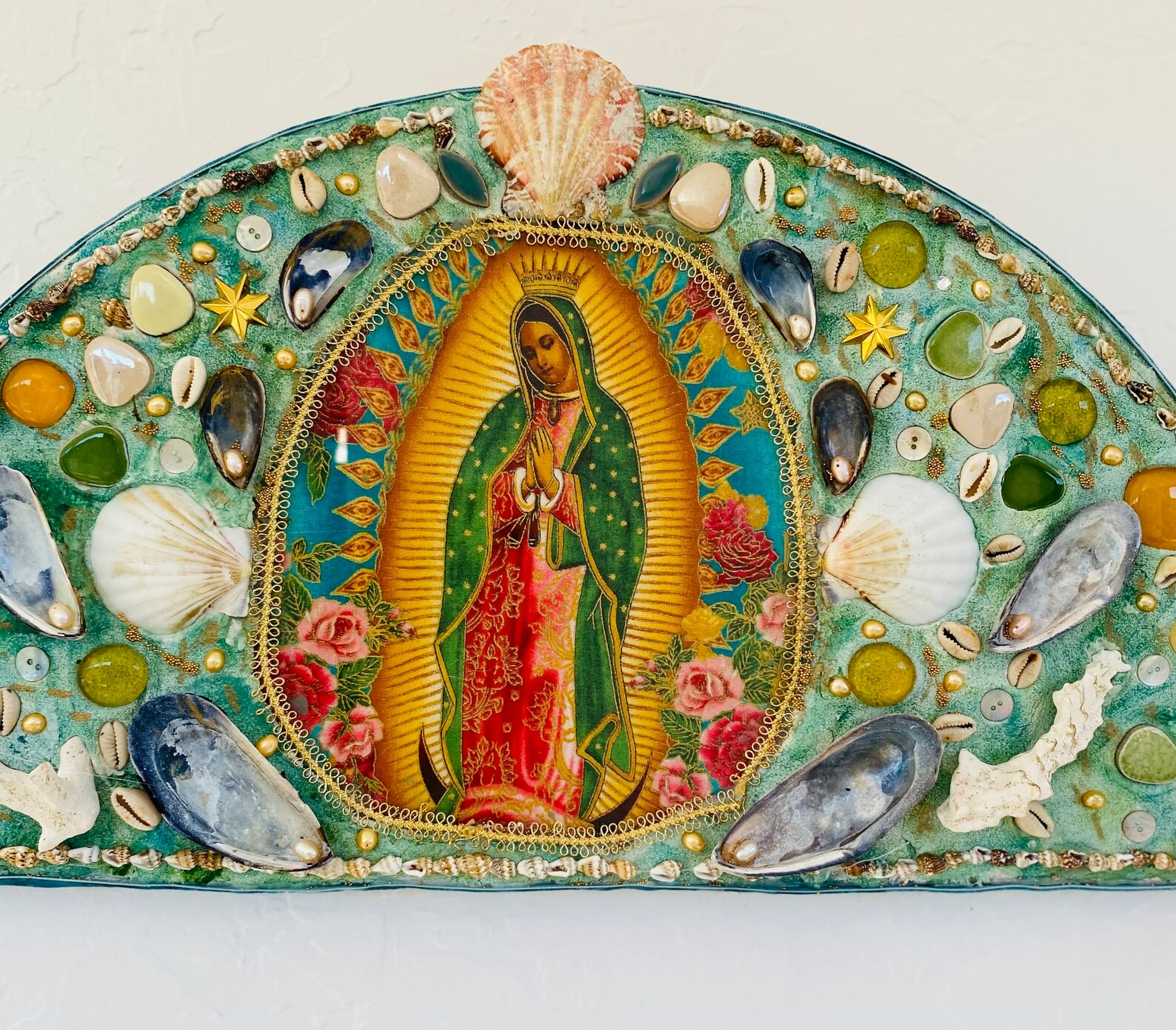 Guadalupe Divine Mother Always Love Mantel Doorway Altar Mixed Media ...