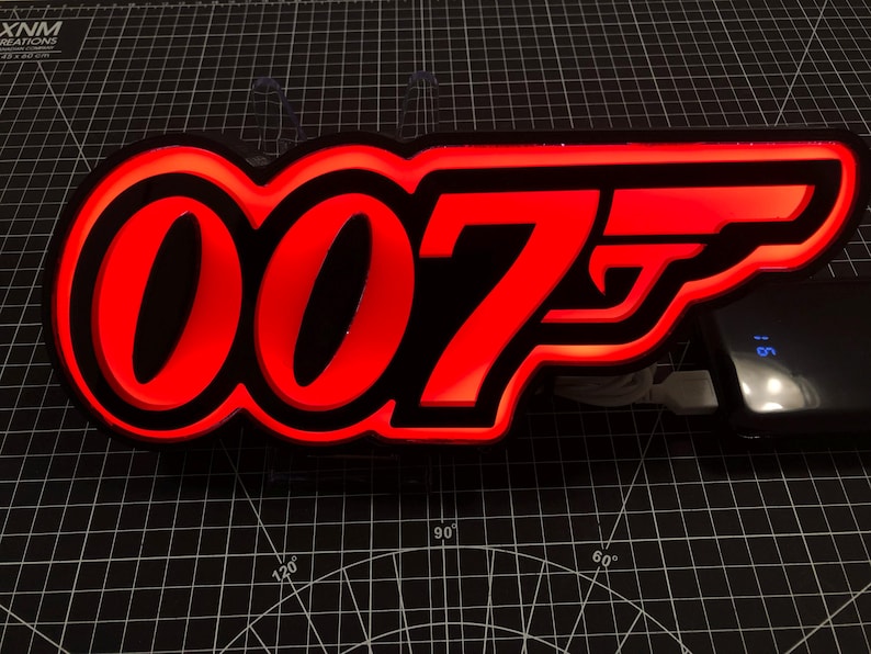 James Bond 007 Logo 3D LED Lightbox Red Color ( FREE SHIPPING ) - Etsy