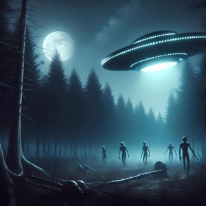 UFO Encounter Art Set | High-res Alien & Spaceship Digital Prints | Sci ...
