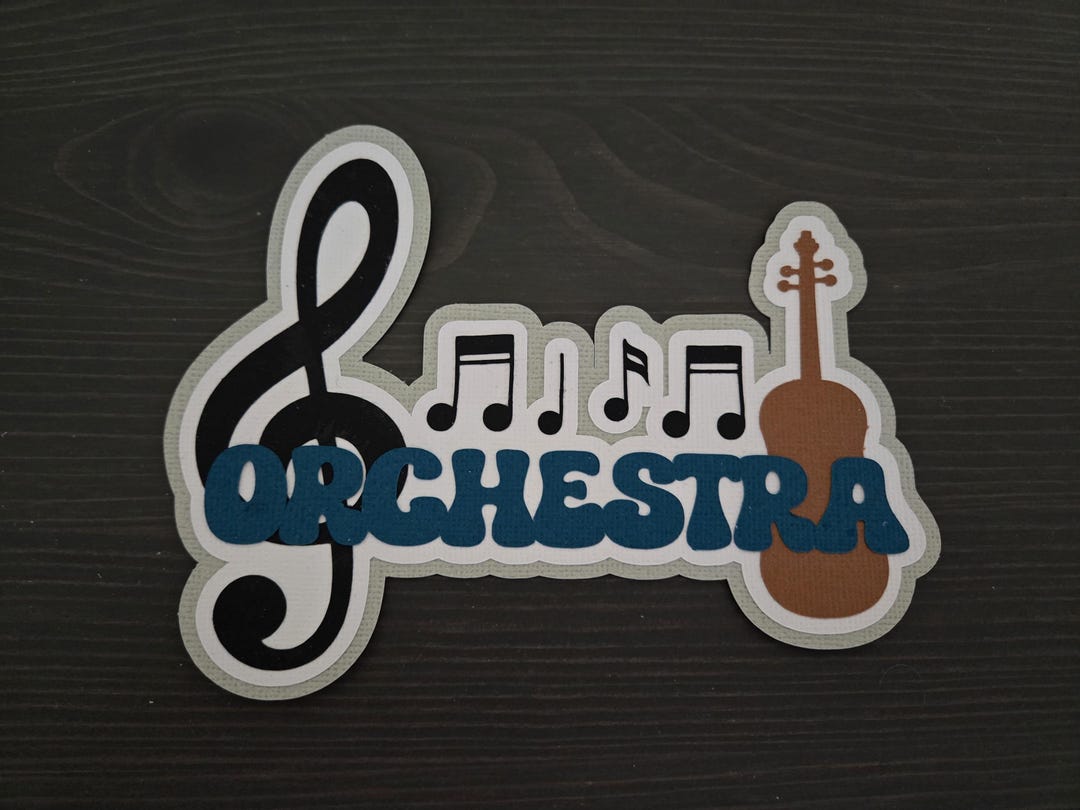 Orchestra Music Musical Notes Violin School Scrapbook Title ...