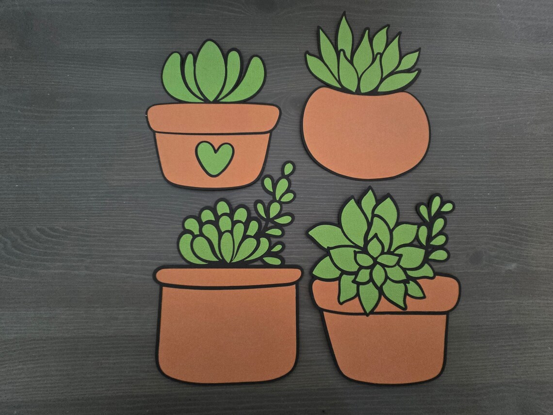 Set of 4 Succulent Plant Door Decs Decorations RA College Dorm ...