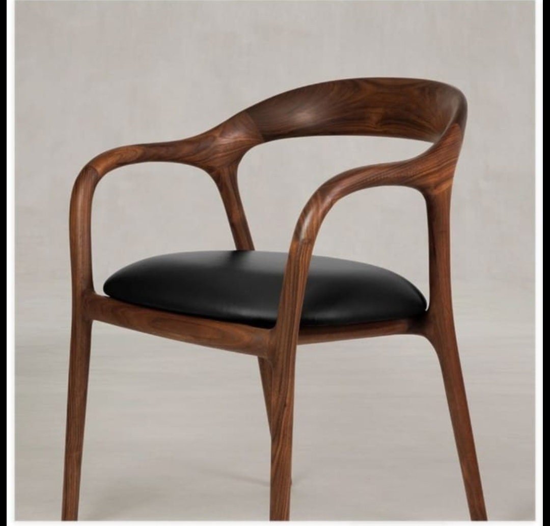 Wooden Chair, Walnut Wooden Chair, Rustic Chair - Etsy