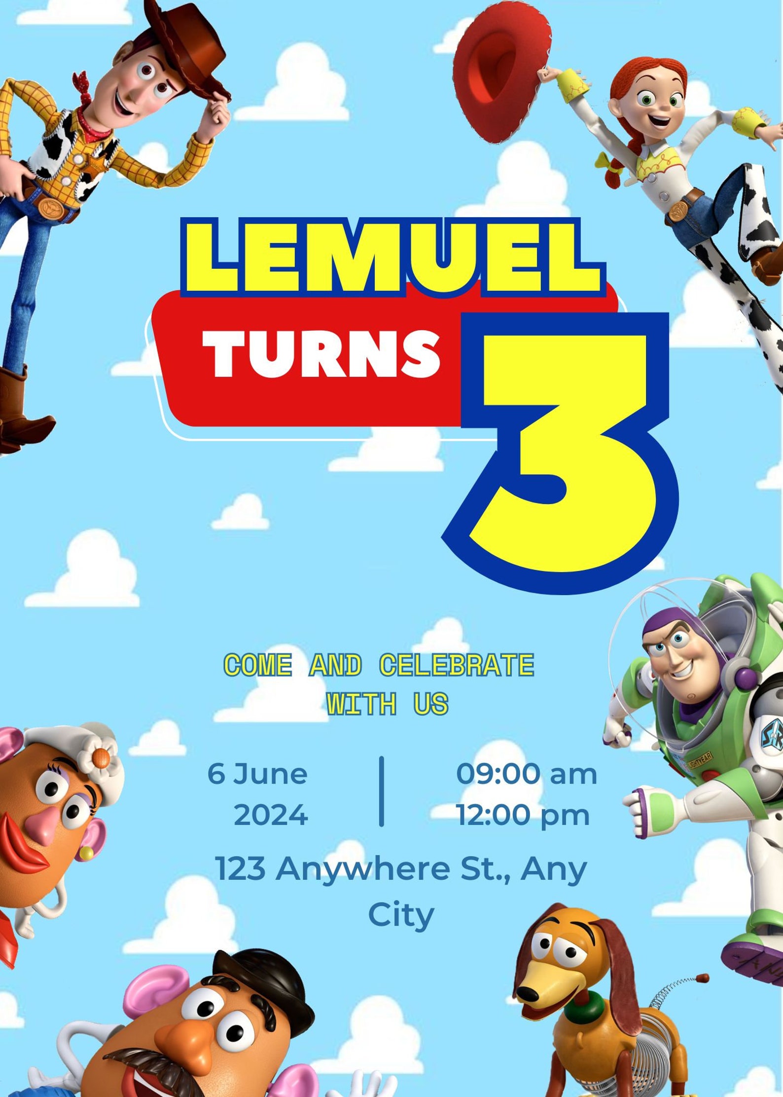 Toy Story Invitation, Toy Story Birthday Invitation, Toy Story Animated ...