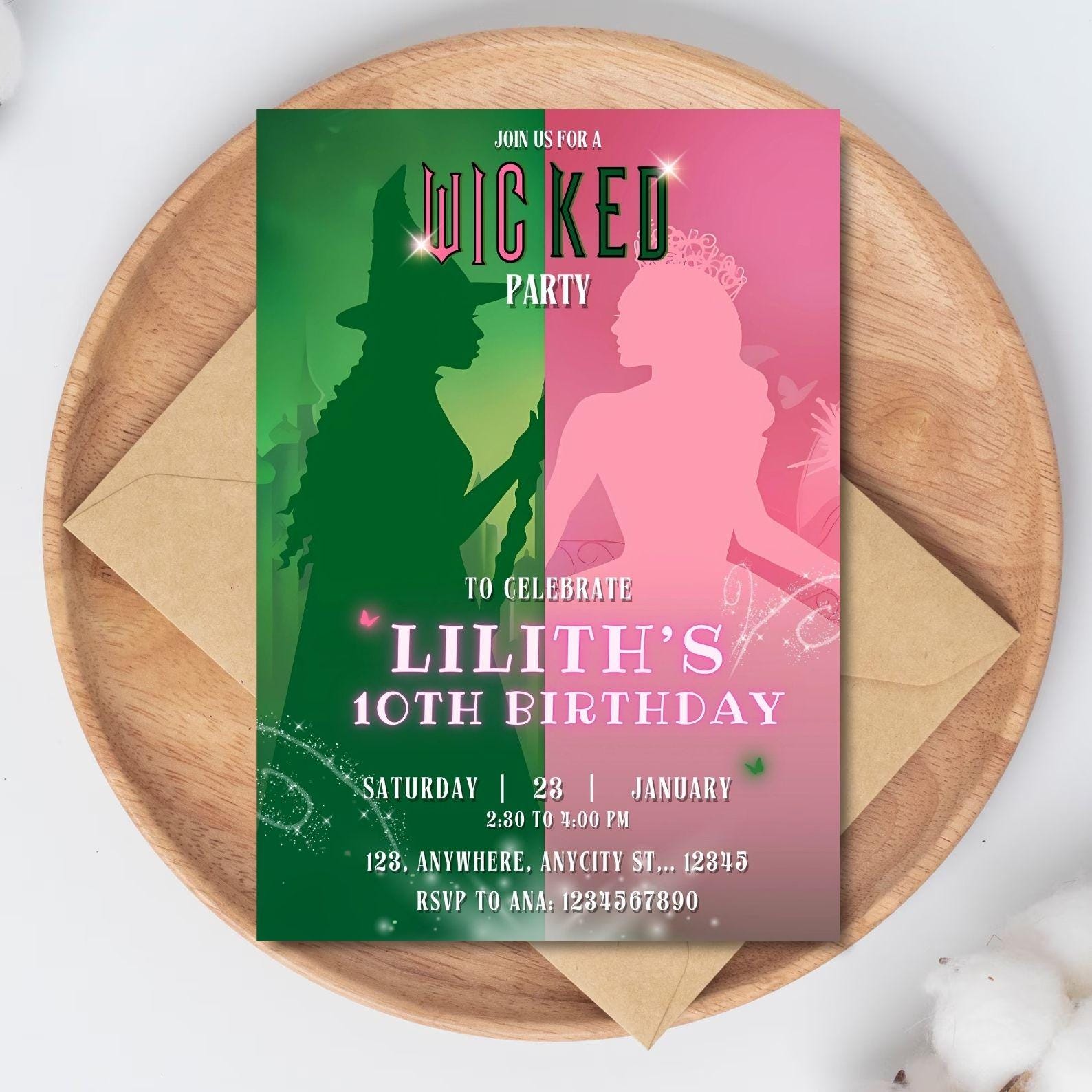 Wicked Birthday Party Invitation, Wicked Party Invitation, WICKED ...