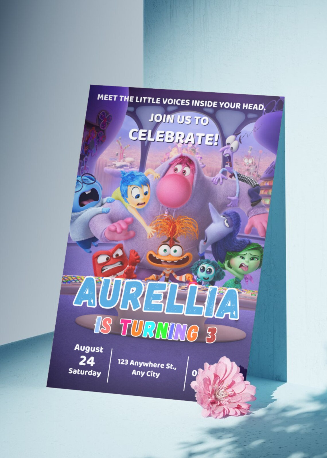 Editable Inside Out 2 Birthday Invitation for Boy and Girl Kids ...