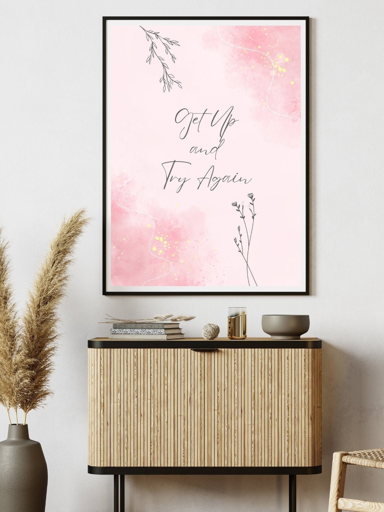 Get up and Try Again Poster - Encouraging and Motivational Saying - Inspirational Words ...