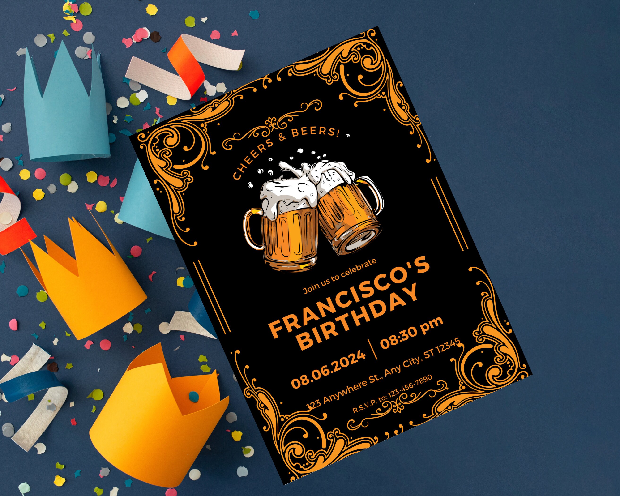 Editable Beer Surprise Birthday Party Invitation, Digital 30th Invite ...
