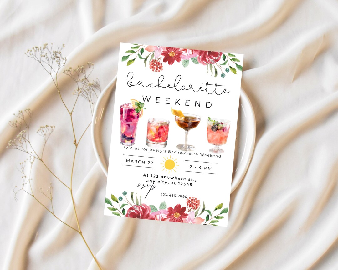 Editable Bachelorette Invitation Template, Vintage Bachelorette Party ...