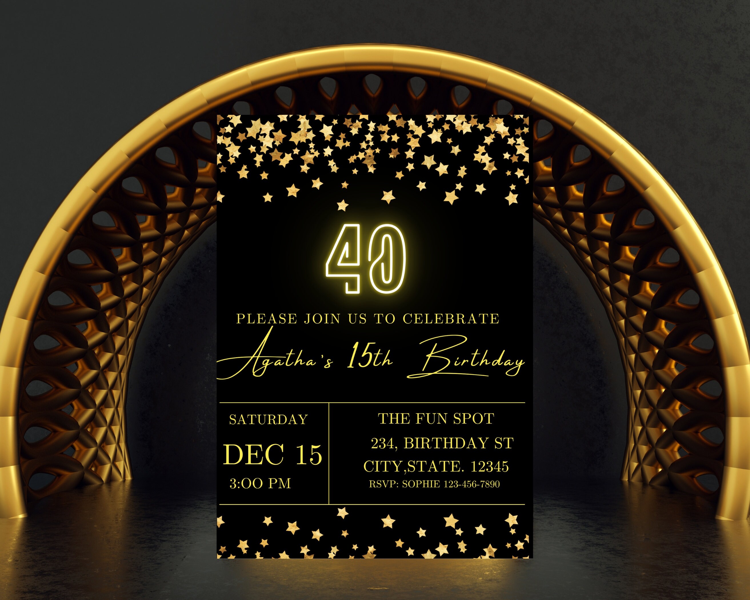 40TH Birthday Invitation Card, Digital 40th Birthday Invitation for Men ...