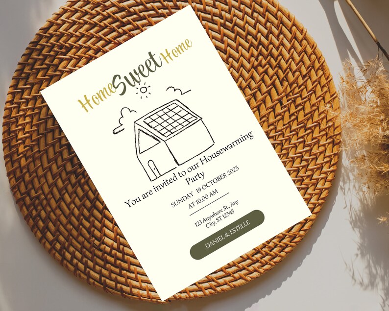 Housewarming Invitation, House Warming Party, Modern, Printable ...