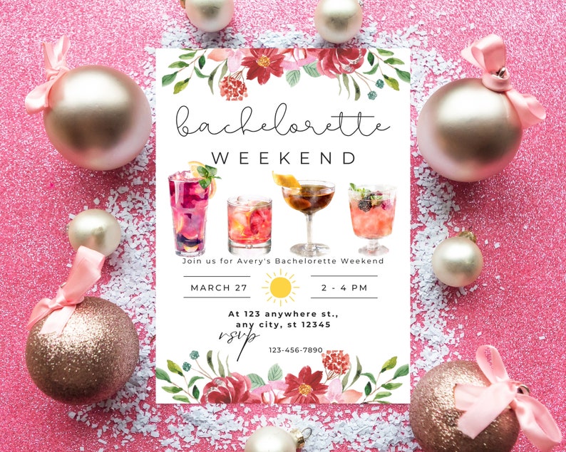 Editable Bachelorette Invitation Template, Vintage Bachelorette Party ...