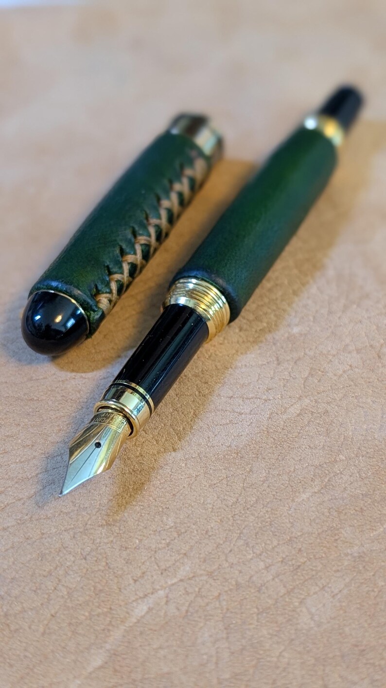 Leather Wrapped Fountain Pin - Etsy