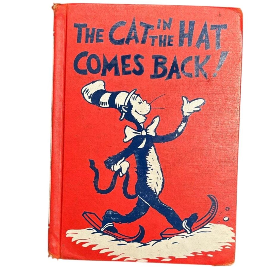 RARE VTG 1958 the Cat in the Hat Comes Back, Geisel, by Dr, Seuss ...
