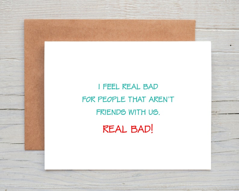 Friendship Note Card Funny BFF Card - Etsy