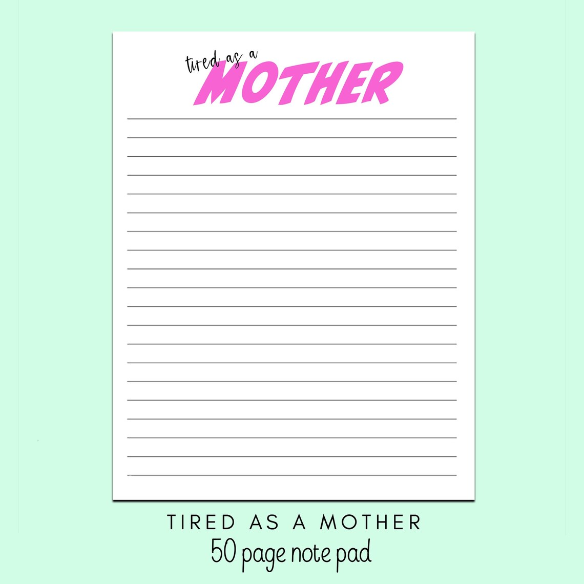 Personalized Notepad, Calligraphy, 100# Text, Quality Paper, Script ...