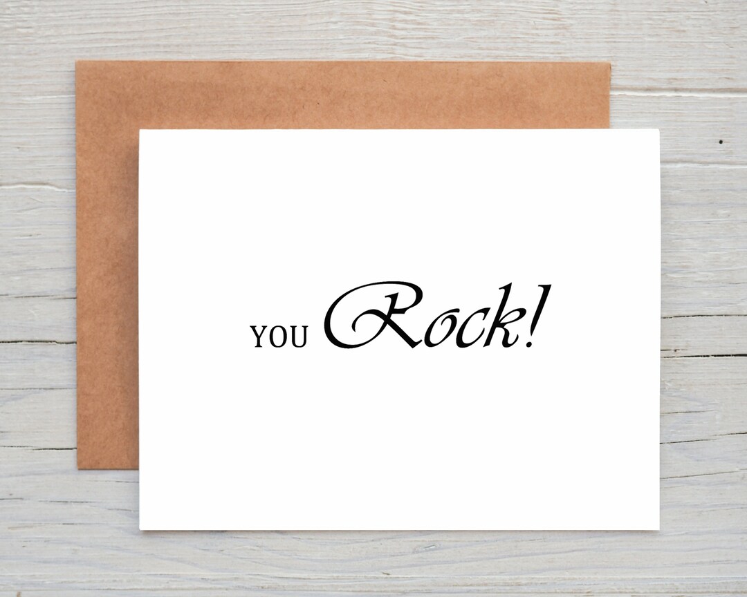 You Rock Note Card Any Occasion - Etsy