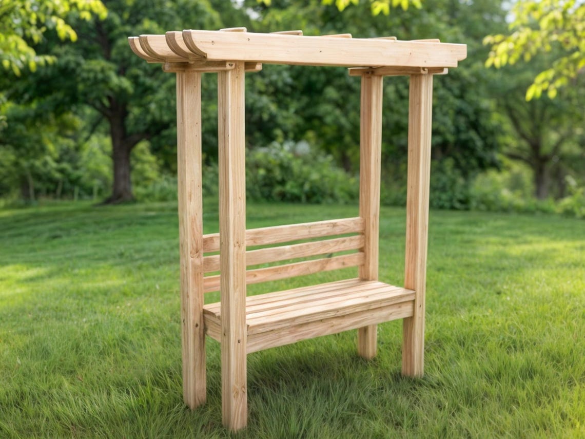 DIY Wood Arbor With Bench Plan Pdf, DIY Arbor Bench Plan, Garden Arbor ...