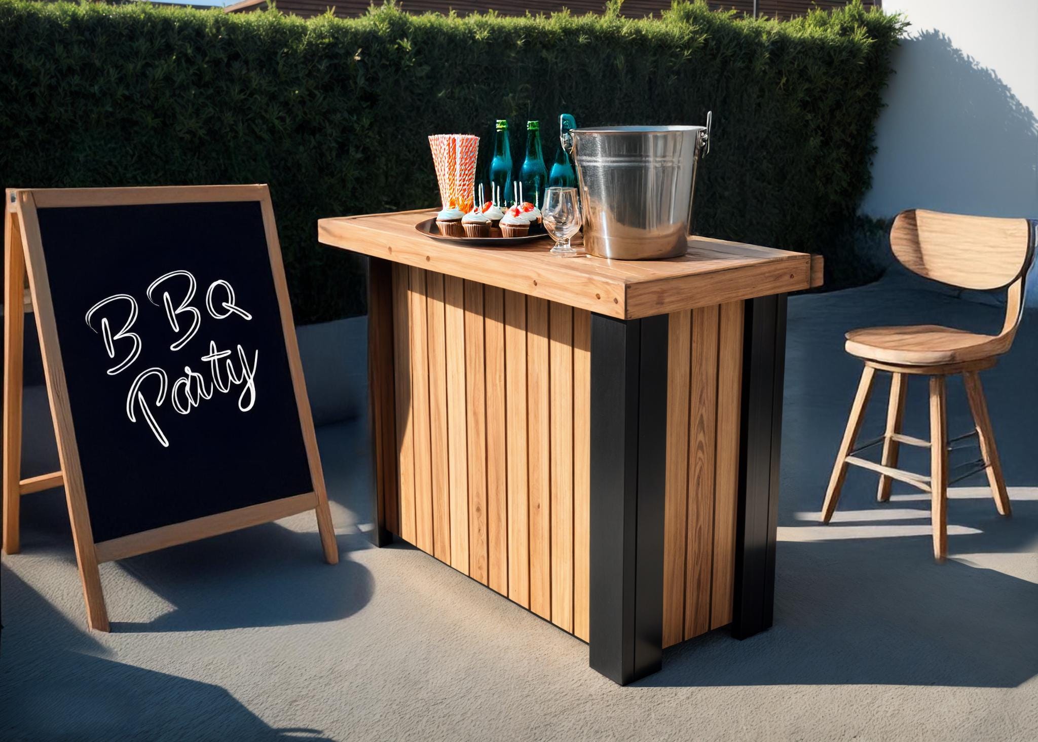 Outdoor Bar Plans- DIY Backyard Bar Plan-- Garden Bar Plans- DIY Wood ...