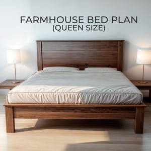 Modern Farmhouse Bed Plan (queen Size) - Step by Step Instructions ...