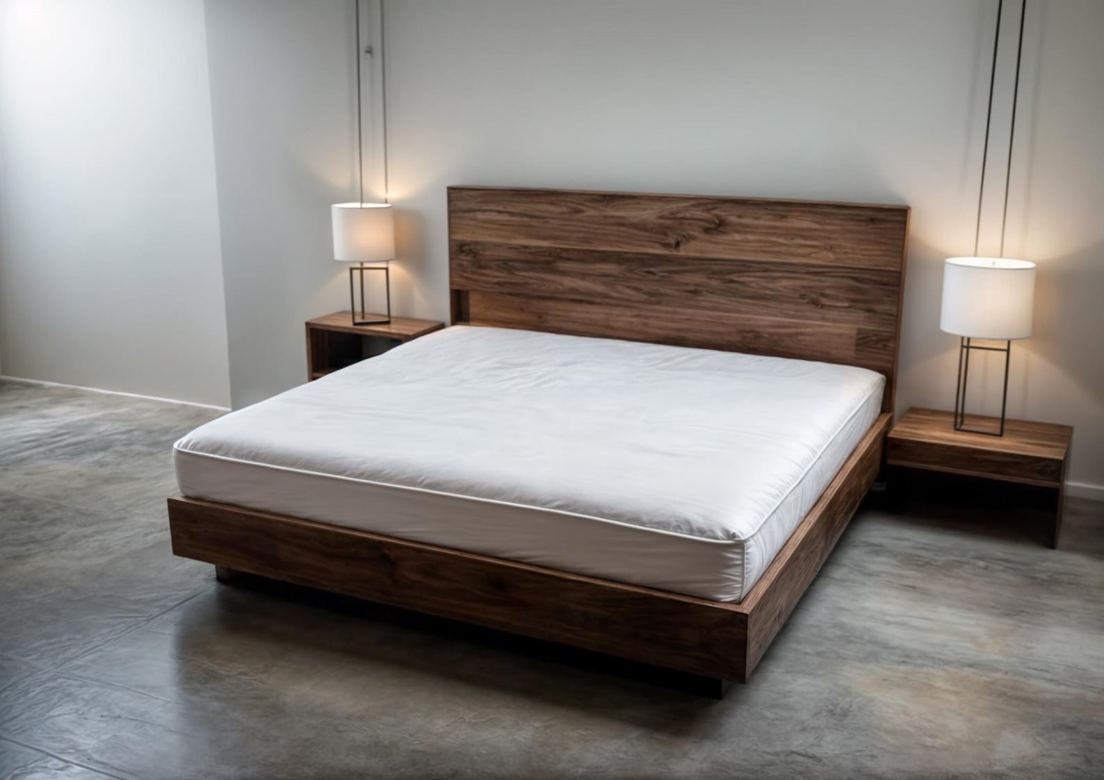 DIY Floating Bed Frame Build Plan- Queen Size Floating Bed- Minimalist ...