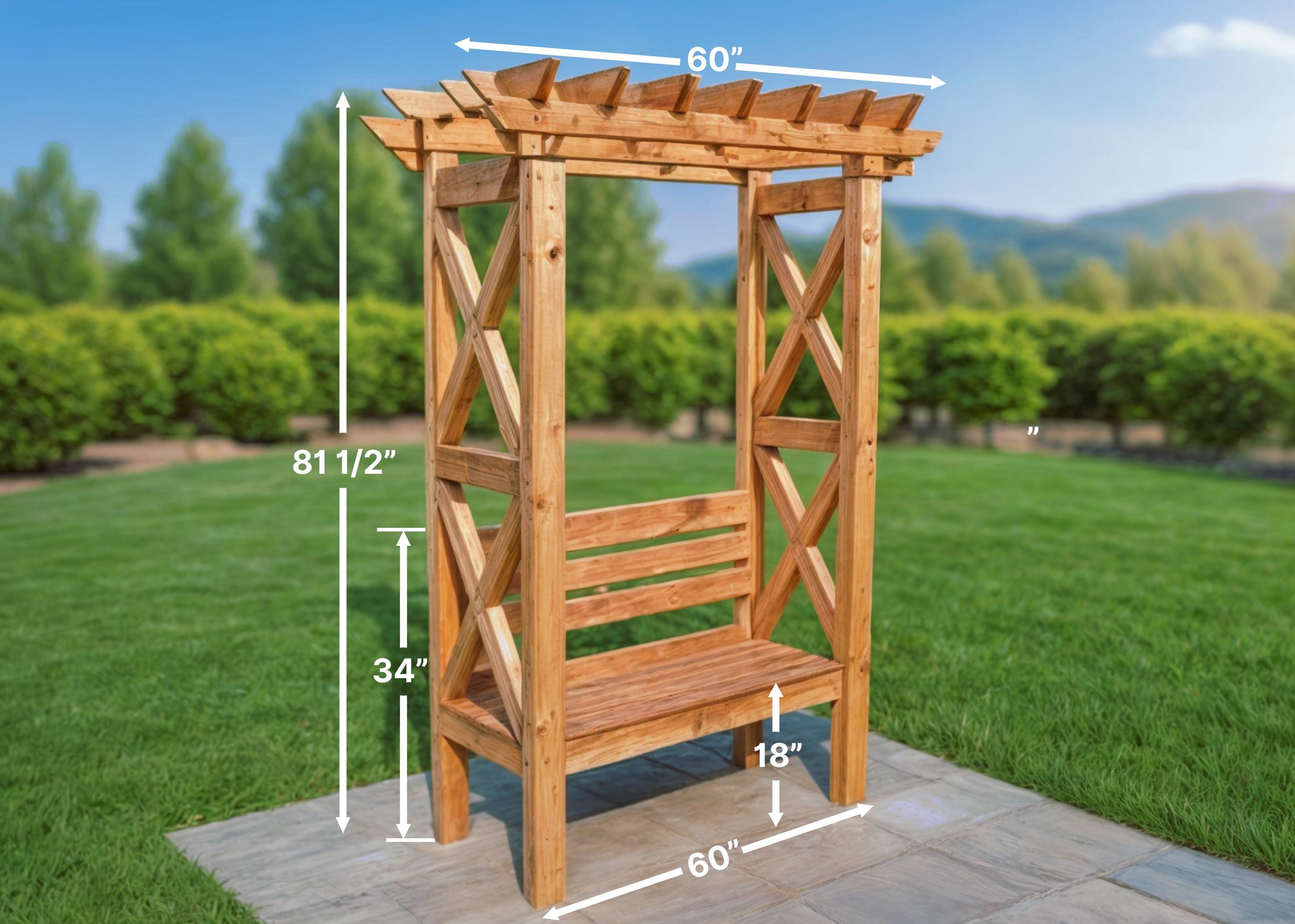 Modern Arbor Bench Plans - DIY Wood Arbor With Bench Plan Pdf File ...