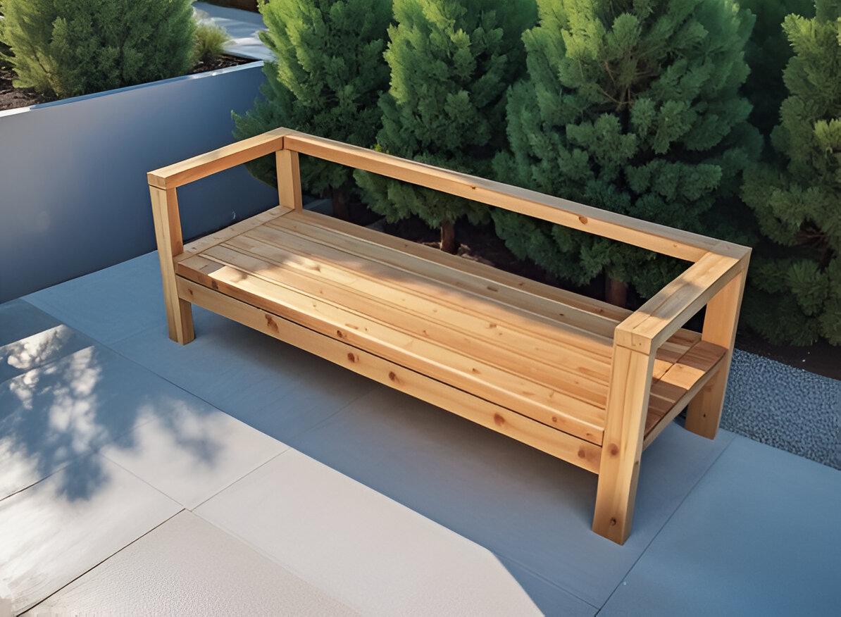 DIY Patio Sofa Set and Coffee Table Build Plan, Patio Bench and Table ...
