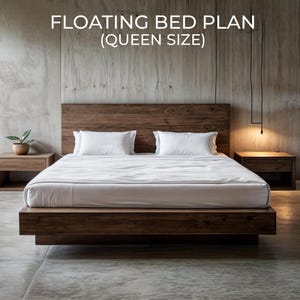 DIY Floating Platform Bed Frame Build Plan complete Digital Plan, Simple Platform, Minimal Bed ...
